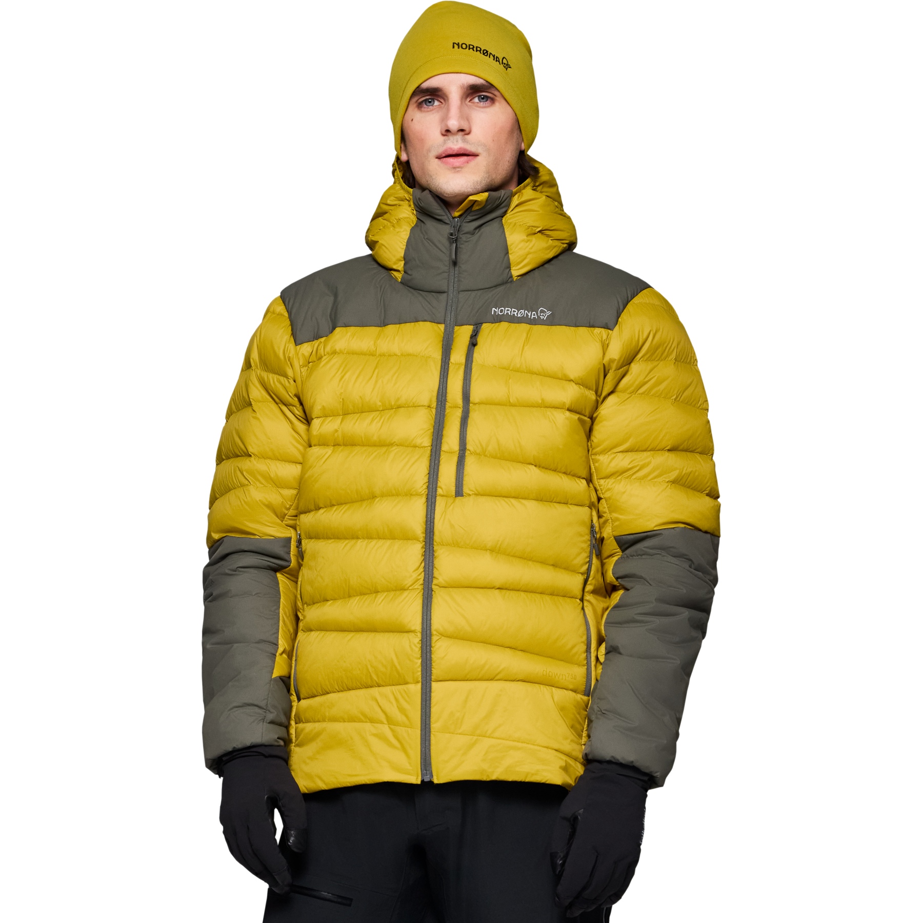 Norrona falketind down750 hood Jacket Men - Golden Palm | BIKE24