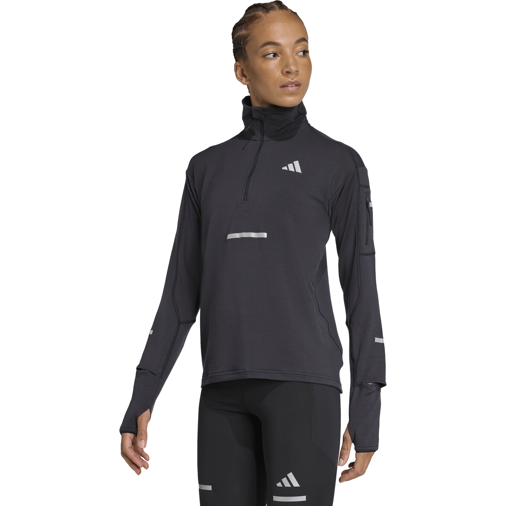 adidas Adi365 Running CLIMAWARM+ Half-Zip Hardlooptop Dames - black JP3842