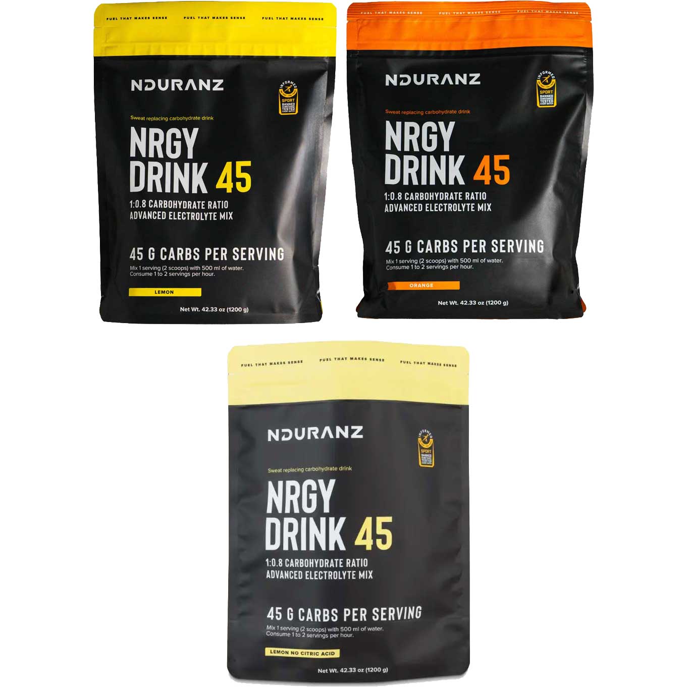 NDURANZ Nrgy Drink 45 - Carbohydrate Beverage Powder - 1200g | BIKE24