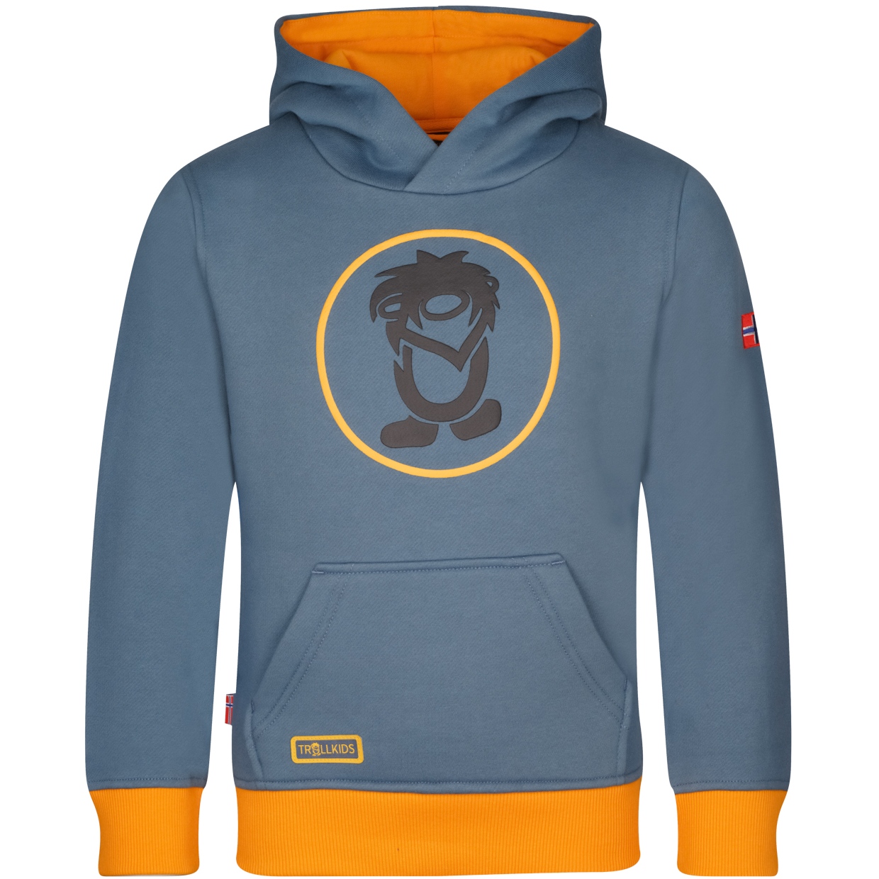 Trollkids Troll Hoodie Kinderen - Steel Blue/Zwart/Mango | BIKE24