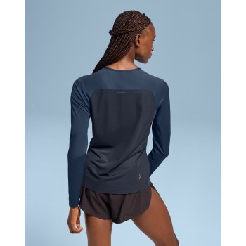On Performance Long-T Running Shirt Women - Denim | Navy | BIKE24