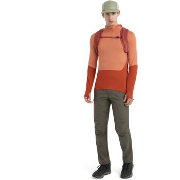 Icebreaker 200 Sonebula Long Sleeve Half Zip Thermal Hood Men - Molten ...