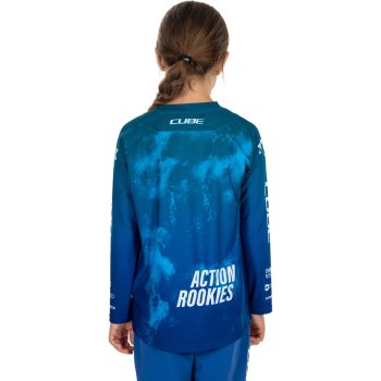 CUBE ROOKIE X Actionteam MTB-Fietshirt met Lange Mouwen Kinderen - blue ...