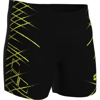 arena Performance Straight Lines Mid Swim Jammer Men - Black/Soft Green