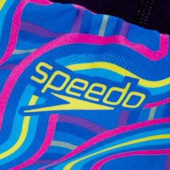 Speedo Digital Placement Splashback Swimsuit Girls - true navy/rose ...