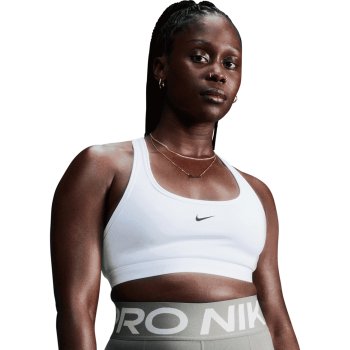 Nike Swoosh Light Support Sports Bra without pads Women - white/black ...
