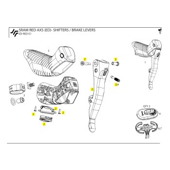 SRAM Brake Lever Assembly Kit for Red AXS (E1) Brake-Shift-Controls ...