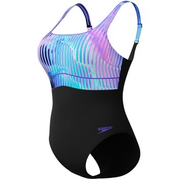 Speedo Shaping ContourEclipse Printed Swimsuit Women - indigo glow | BIKE24
