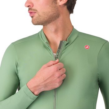 Castelli Espresso Thermal Jersey Men - green pepper/deep green 354 | BIKE24