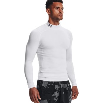 Under Armour ColdGear® Compression Mock Shirt Men - White/Black | BIKE24