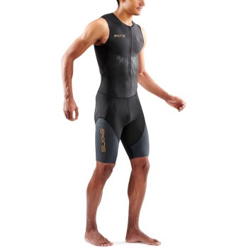 SKINS TRI Elite SleeveLess Tri Suit Men - Black/Carbon | BIKE24
