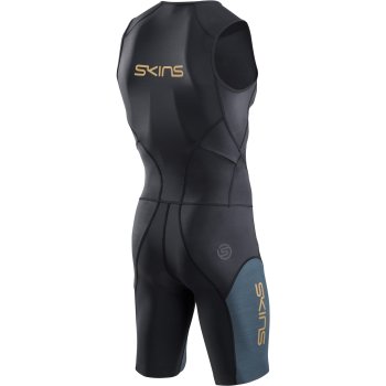 SKINS TRI Elite SleeveLess Tri Suit Men - Black/Carbon | BIKE24