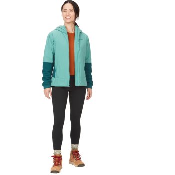 Marmot Novus LT Hybrid Hooded Jacket Women - blue agave/dark jungle | BIKE24