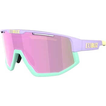 Bliz Fusion Glasses - Matt Pastel Purple Yellow Logo - Brown Pink Multi