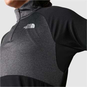 The North Face Running Fleece 1/4 Zip Women - TNF Black/Asphalt Grey ...