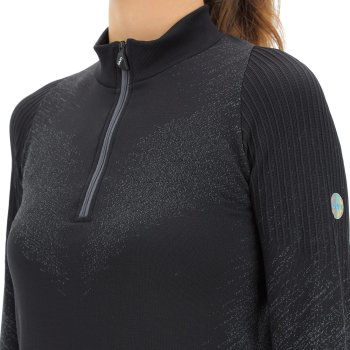 UYN Running Exceleration Zip Up Longsleeve Shirt Women - Black/Cloud ...