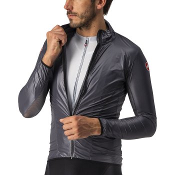 Castelli Aria Shell Jas Heren - dark grey 030 | BIKE24