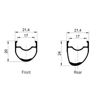 Vision TriMax 25 KB Laufradsatz - Tubeless Ready - Drahtreifen - Shimano HG