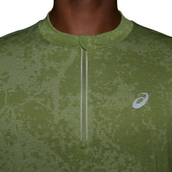 asics Metarun Pattern 1/2 Zip Shortsleeve Top Men - cactus | BIKE24
