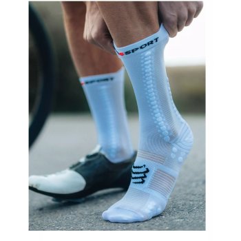 Compressport Pro Racing Compression Socks v4.0 Bike - white/black | BIKE24