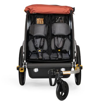Burley Cub X Bike Trailer for 1-2 Kids - sandstone red/charcoal | BIKE24