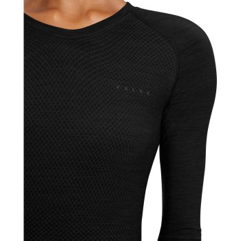 Falke Wool-Tech Light Crew Neck Longsleeve Shirt Women - black 3000 ...