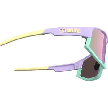 Bliz Fusion Glasses - Matt Pastel Purple Yellow Logo - Brown Pink Multi
