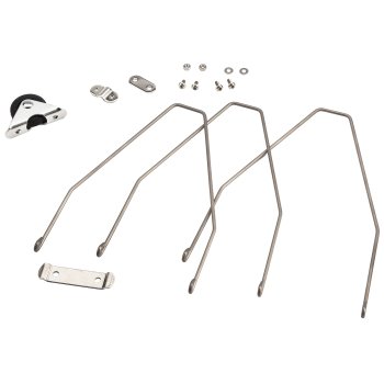 Brompton Rear Mudguard Stays (Titanium) + Fittings & Roller - L-Version