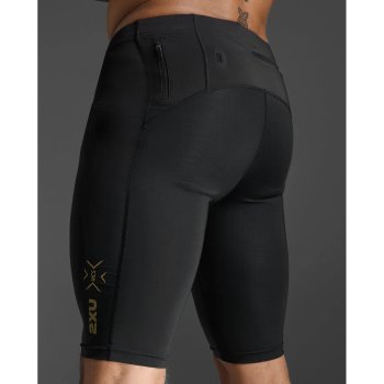 2XU Elite MCS Run Compression Shorts Men - black/gold reflective | BIKE24
