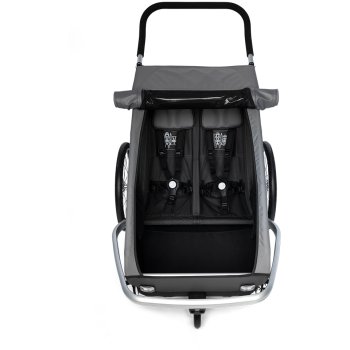 Croozer Kid Keeke 2 - Bike Trailer for 2 Kids - mountain grey | BIKE24