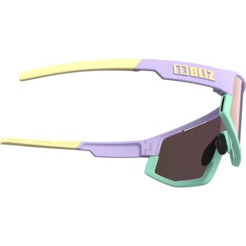 Bliz Fusion Glasses - Matt Pastel Purple Yellow Logo - Brown Pink Multi