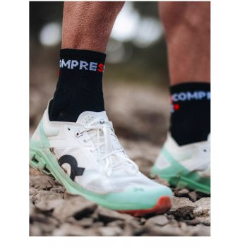 Compressport Ultra Trail Low Compression Socks - black/white/core red ...