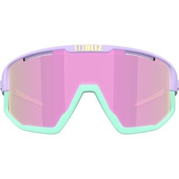 Bliz Fusion Glasses - Matt Pastel Purple Yellow Logo - Brown Pink Multi