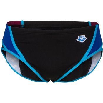 arena Performance Icons Panel Swim Briefs Men - Black/Neon Blue/Red ...