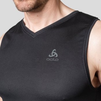 Odlo Active Everyday V-Neck Base Layer Singlet Men - 2 pack - black ...