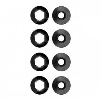 Alugear Chainring Bolt Kit - 4x BCD | M8 x 6.5mm | incl. Nuts (7mm) - black