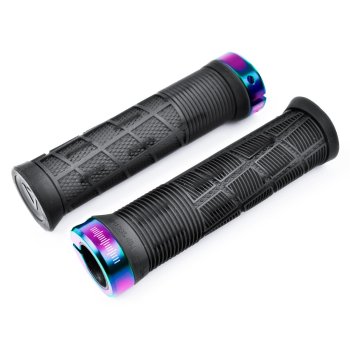 ACID DISRUPT SLIM Lock-On Handlebar Grips - translucent black´n´oil slick
