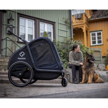Hamax Pluto Large Bike Trailer for Dogs - Incl. Drawbar and Stroller ...