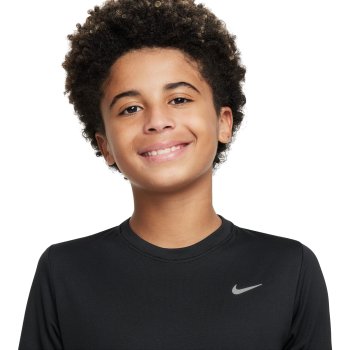 Nike Dri-FIT Miler Short Sleeve Shirt Kids - black/reflective silver ...