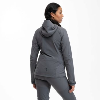 Bergans Giacca Donna - Cecilie Mountain Softshell - solid dark grey/cloudberry yellow