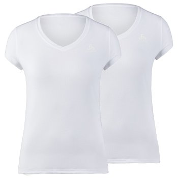 Odlo Active Everyday V-Neck Base Layer T-Shirt Women - 2-Pack - white ...