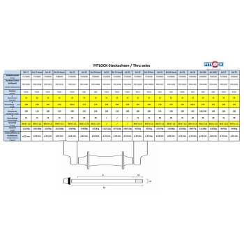 Pitlock Set 26 Thru Axle 12 x 163 mm x 1.0mm - black | BIKE24