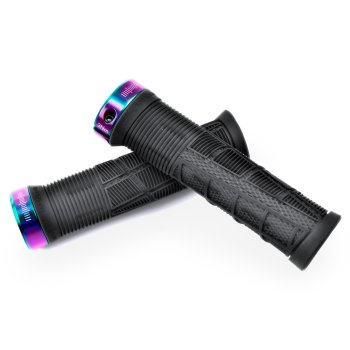 ACID DISRUPT SLIM Lock-On Handlebar Grips - translucent black´n´oil slick