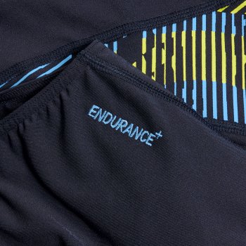 Speedo Placement Laneback Swimsuit Women - true navy/curious blue/lemon ...