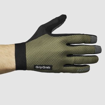 GripGrab Vertical 2 InsideGrip™ Full Finger Handschoenen - Olive Green ...