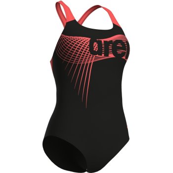 arena Costume Intero Donna - Feel Wake Swim Pro Back - Nero/Calypso Coral