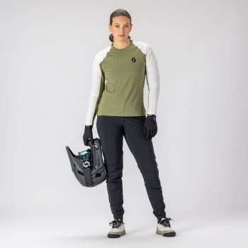 SCOTT Trail Vertic Pro Longsleeve Tee Women - hay green/cotton white | BIKE24