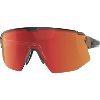 Bliz Breeze Glasses - Transparent Dark Grey / Brown with Red Multi + Orange
