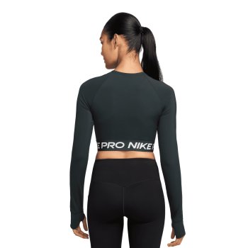 Nike Pro Dri-FIT Crop Long Sleeve Women - seaweed/white FV5484-390 | BIKE24