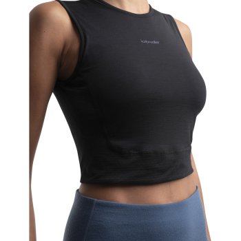 Icebreaker Merino 125 ZoneKnit™ Energy Wind Cropped Bra-Tank Women - Black